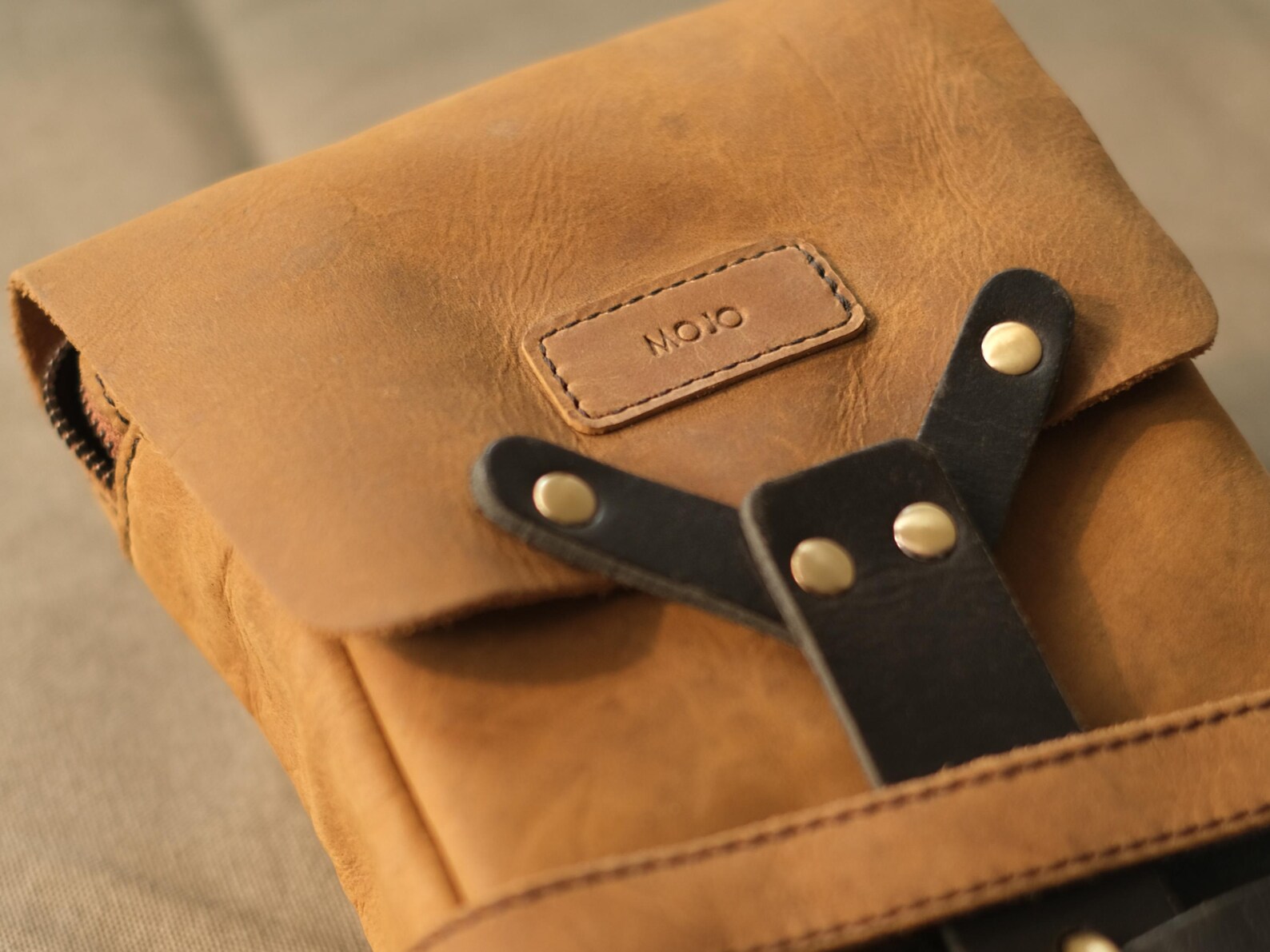 Personalised Full Grain Leather Thigh Bag With Adjustable Strap, Waist ...