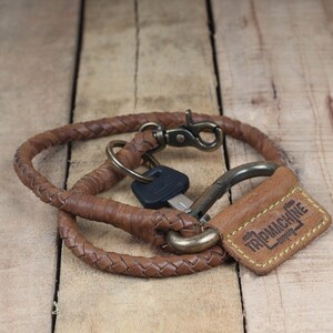 Leather Braided Heart Keychain Key Chains Handcrafted Key | Etsy