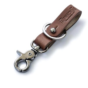 Full Grain Leather Belt Loop Key Fob Holder - Metallic Black, Keyring ...