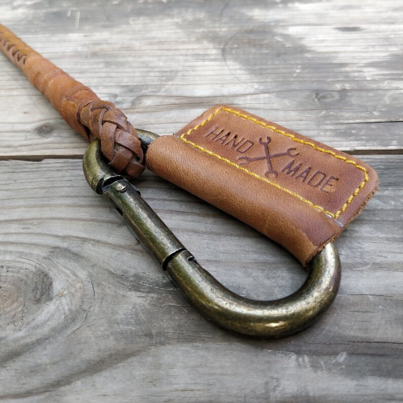 Leather Braided Keychain Vintage Tan | Etsy