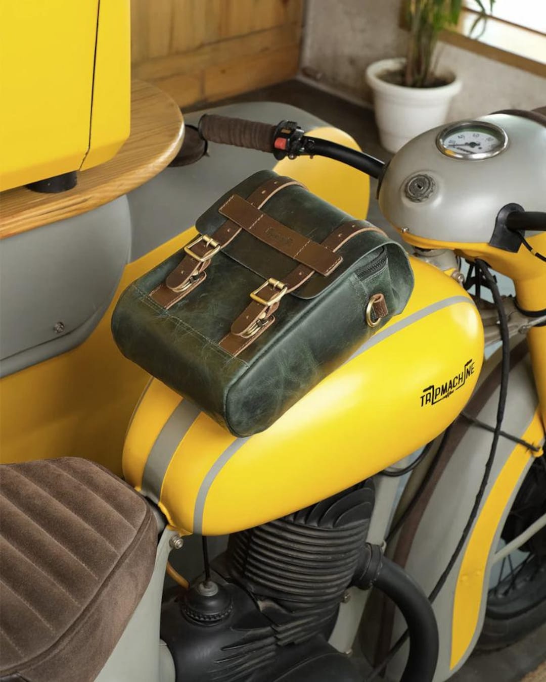 Personalised Full Grain Leather Magnetic Tank & Tail Pillion Seat Mount ...