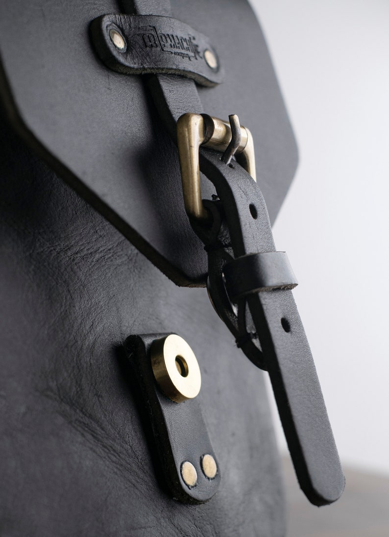 Leather Motorcycle Tank Pouch Matt Black | Etsy