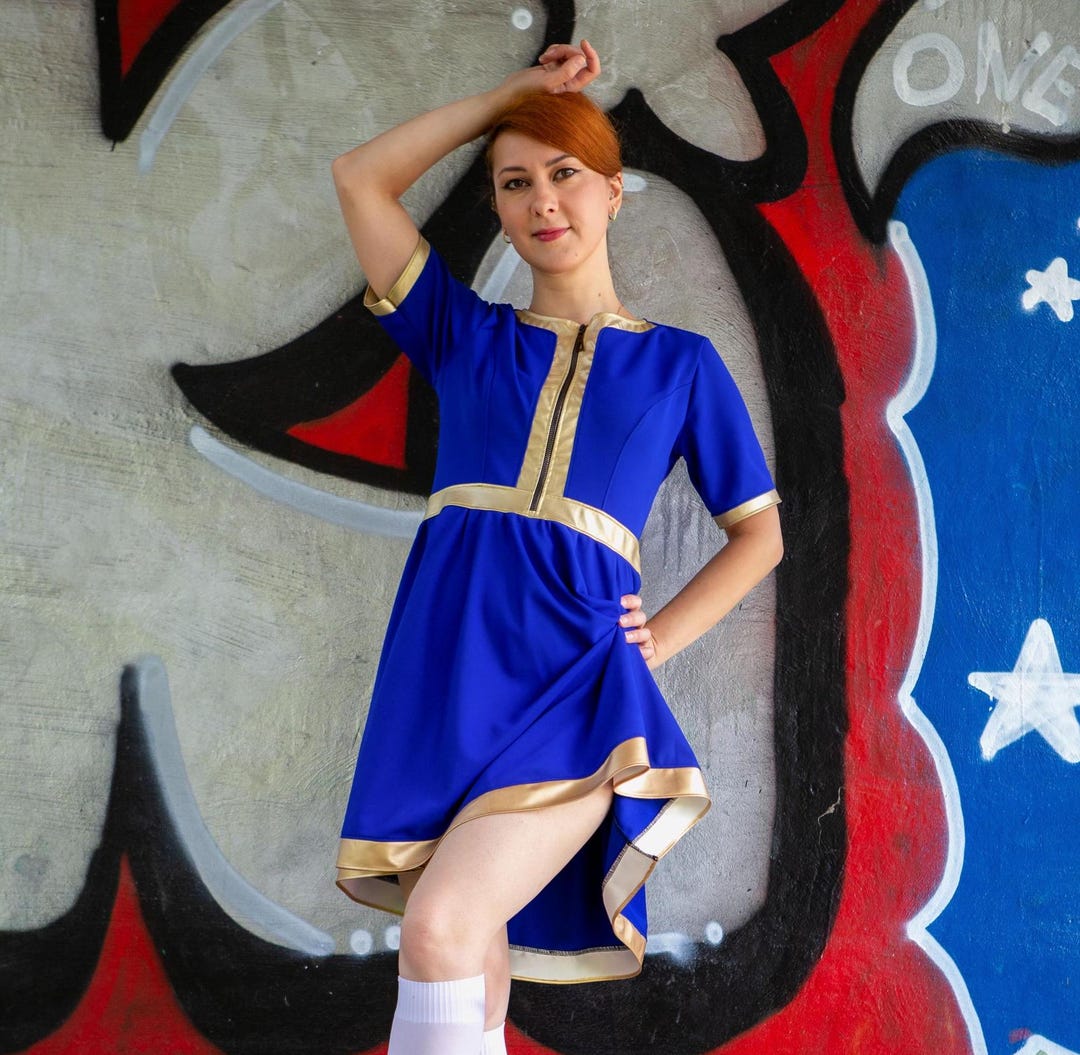 VAULT DWELLER Dress. Cosplay Costume. Blue Dress With Gold. Post ...