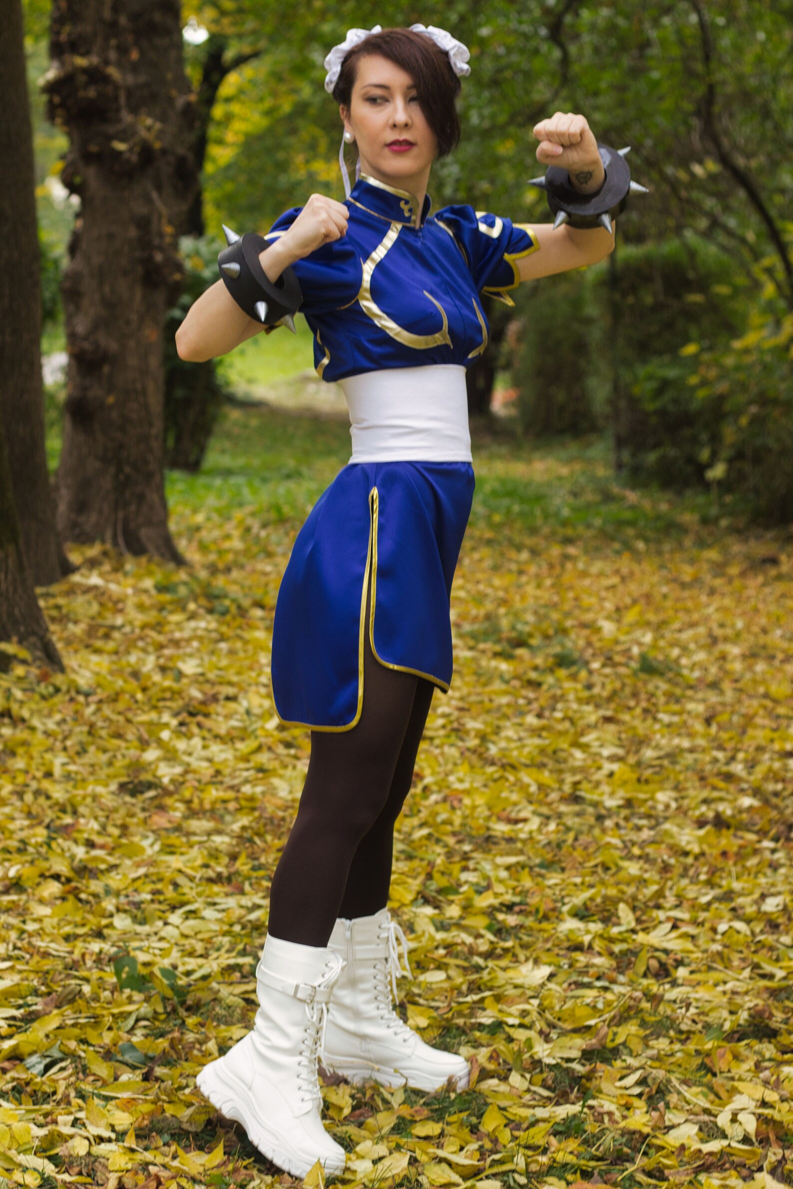 Chun-li Fighter Inspired Cosplay Costume. Blue Qipao Outfit. - Etsy