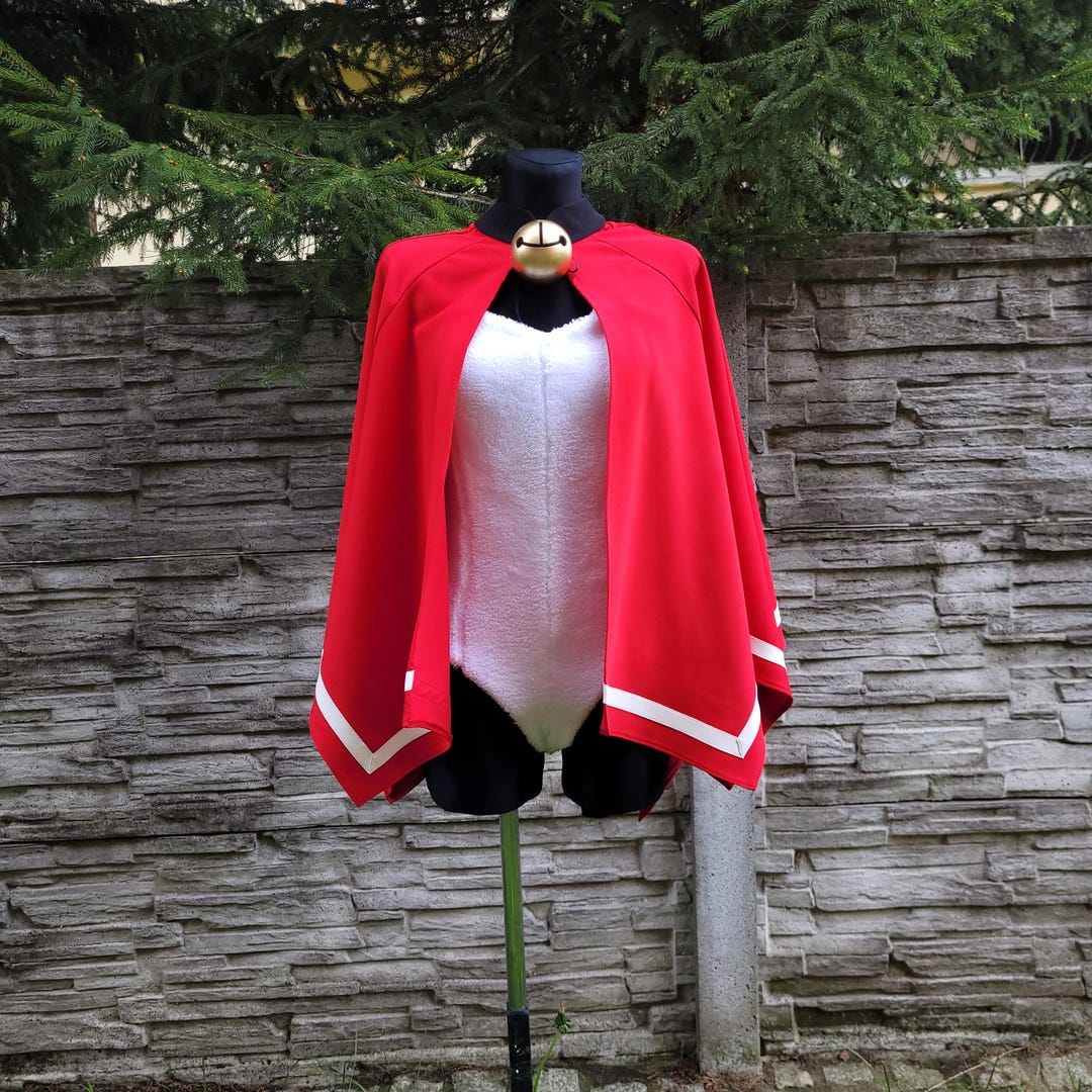 Cult of the Lamb Cosplay Costume - Red Cape White Bodysuit - Custom ...