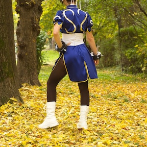 Chun-li Fighter Inspired Cosplay Costume. Blue Qipao Outfit. - Etsy