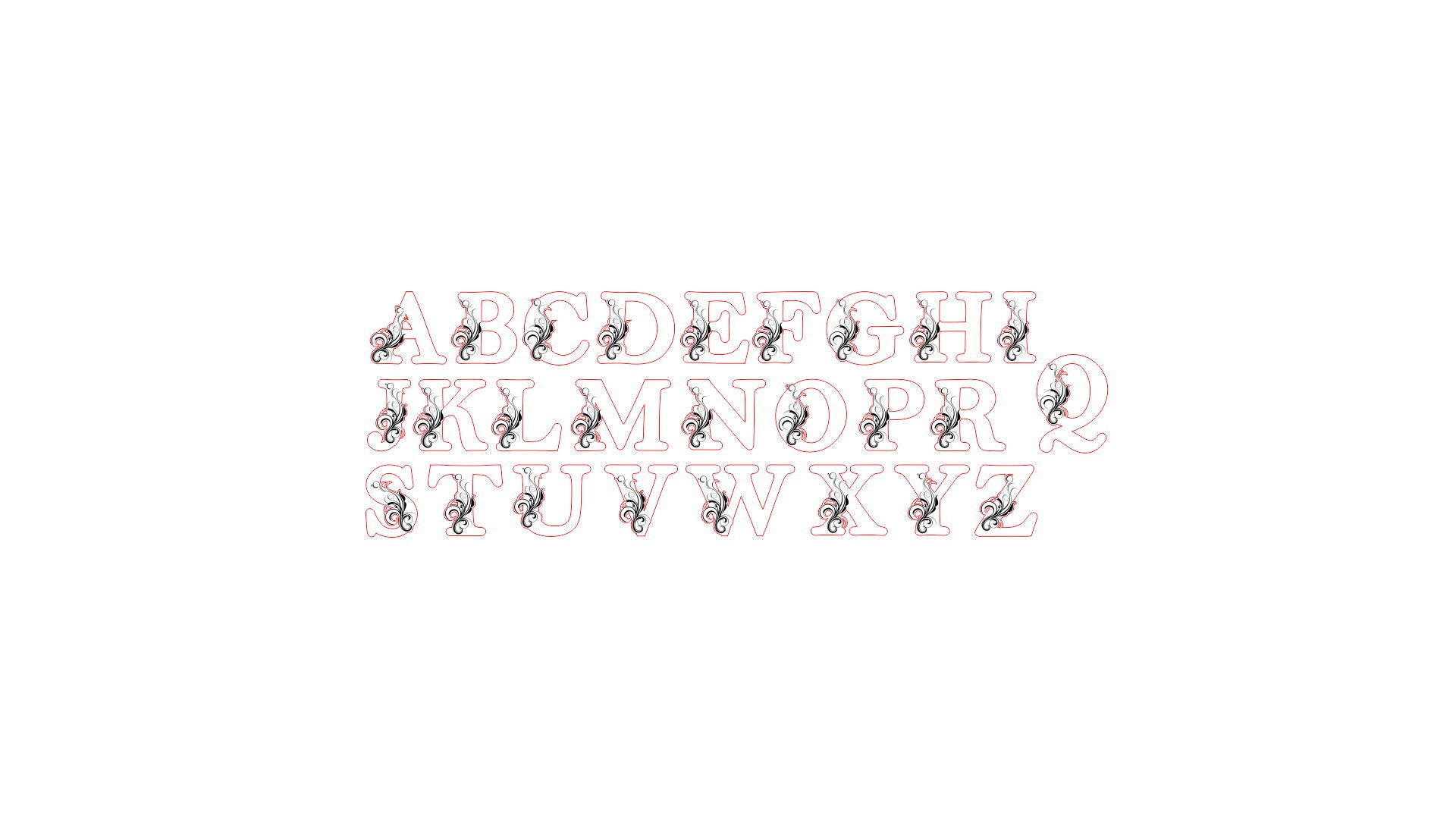 Split Letter Monograms Swirls 26 Vector Letters. Laser Cut Files SVG ...