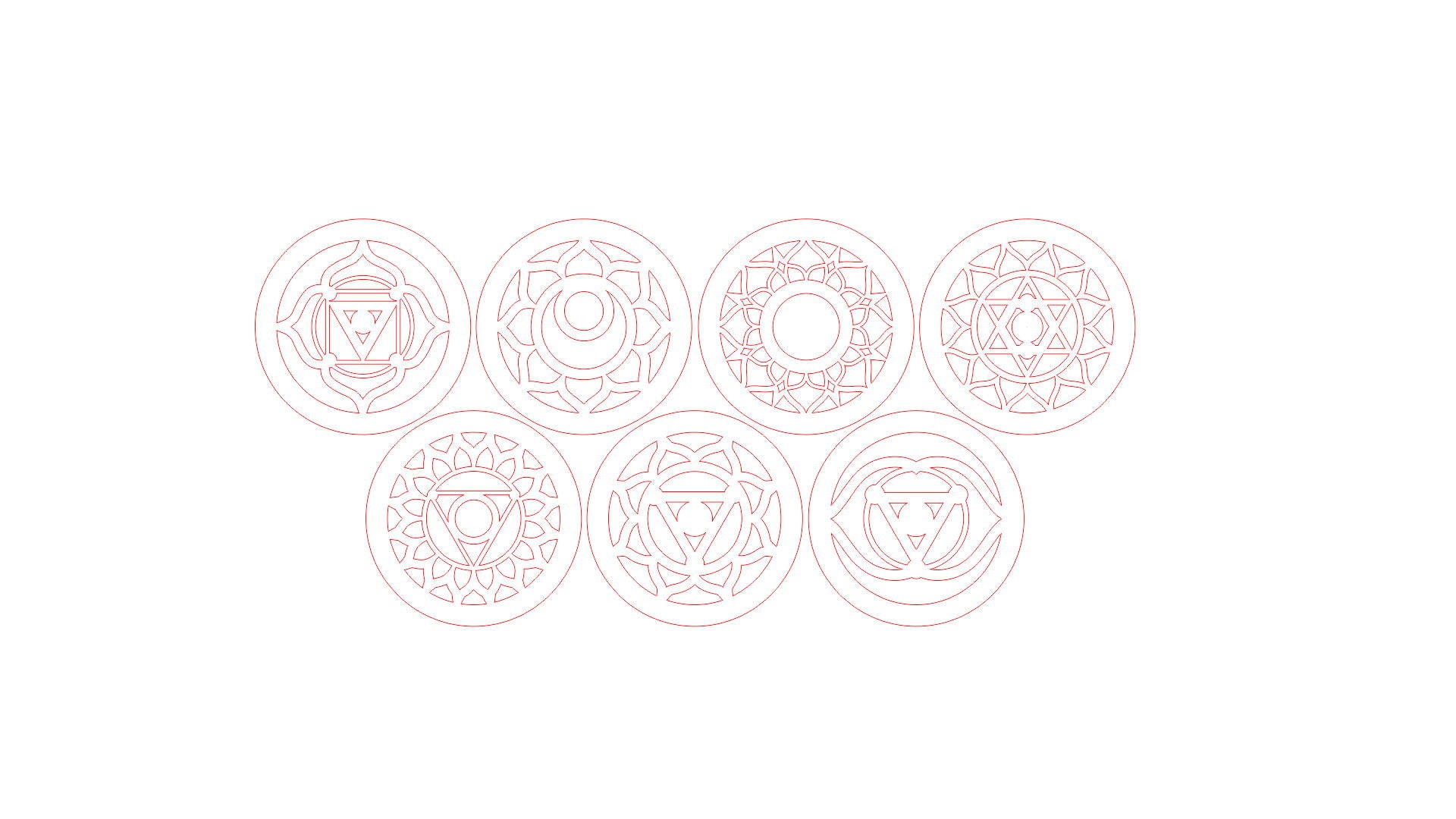 Set of 7 Coasters chakras. SVG DXF CDR - Etsy