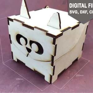 Cat Box 3mm, 1/8 Inch, 4mm, 4.5mm, 5mm, 6mm, 1/4 Inch. Laser Cut Vector ...