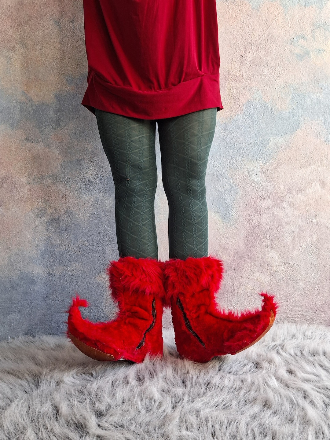 Custom Order for Cassie Red Fur Elf Boots Christmas Fairytale Beast ...
