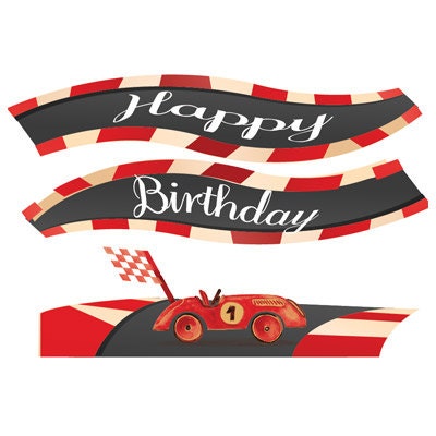 Printable Race Car Cake Topper | Etsy