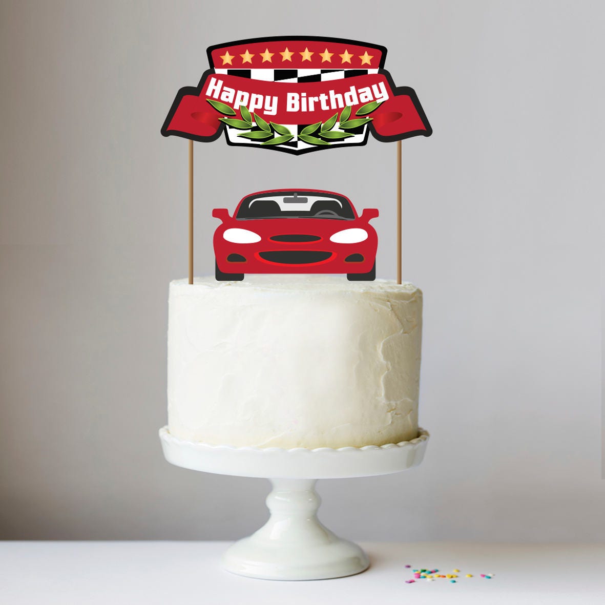 Printable Modern Race Car Cake Topper - Etsy
