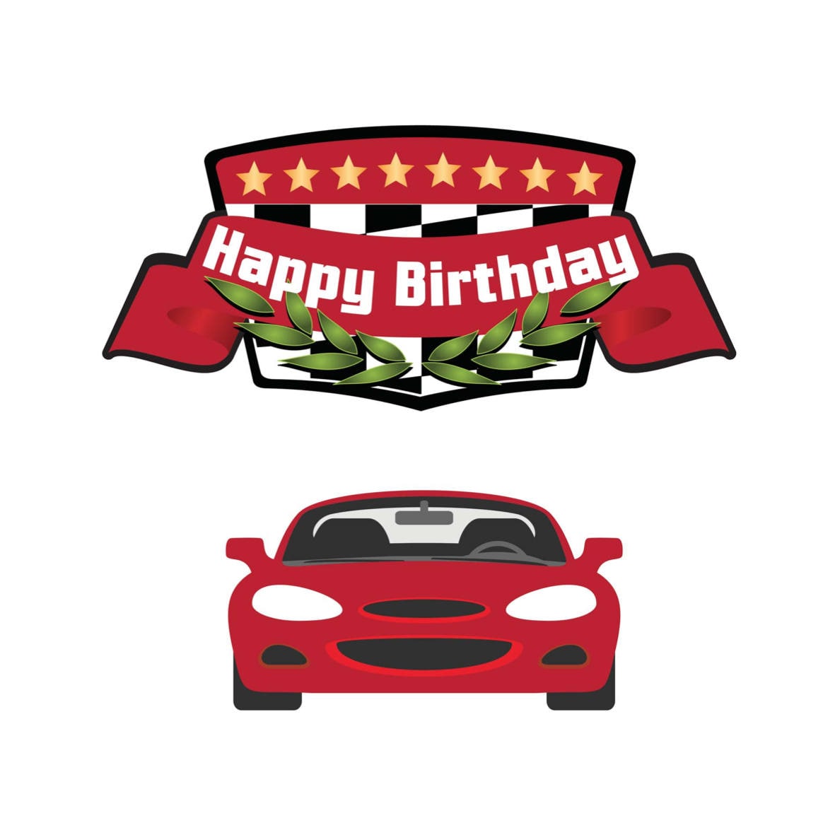 Printable Modern Race Car Cake Topper - Etsy
