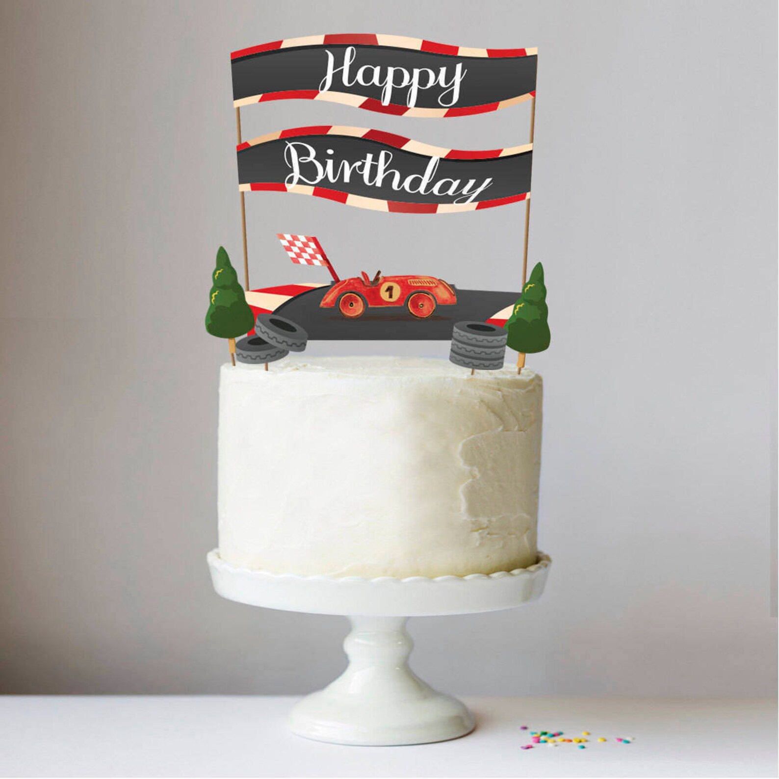 Printable Race Car Cake Topper - Etsy