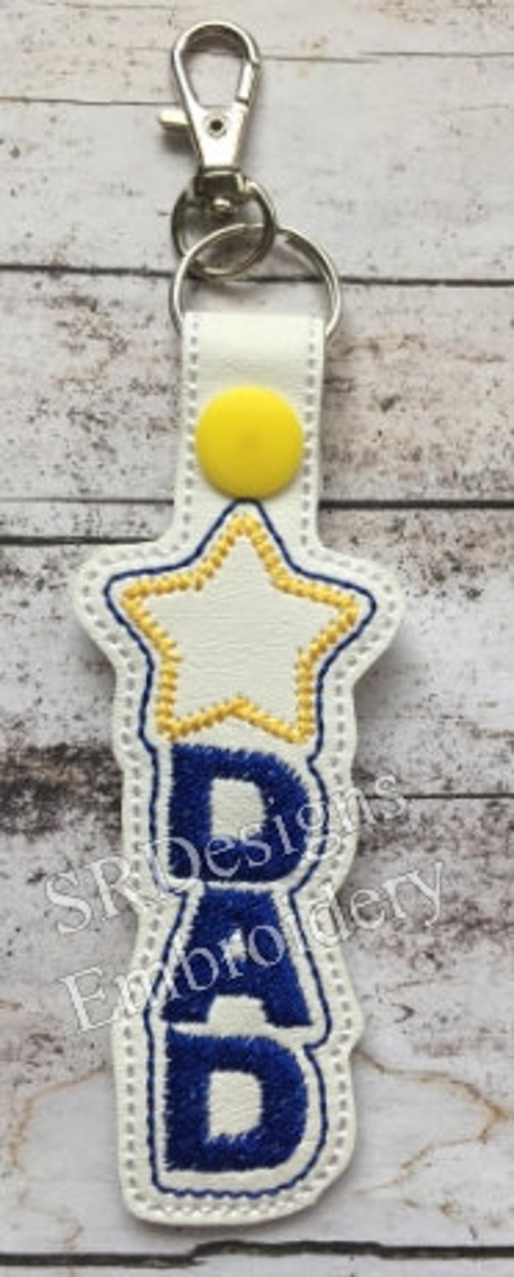 Star Dad in the Hoop Key Fob Design 4x4 - Etsy