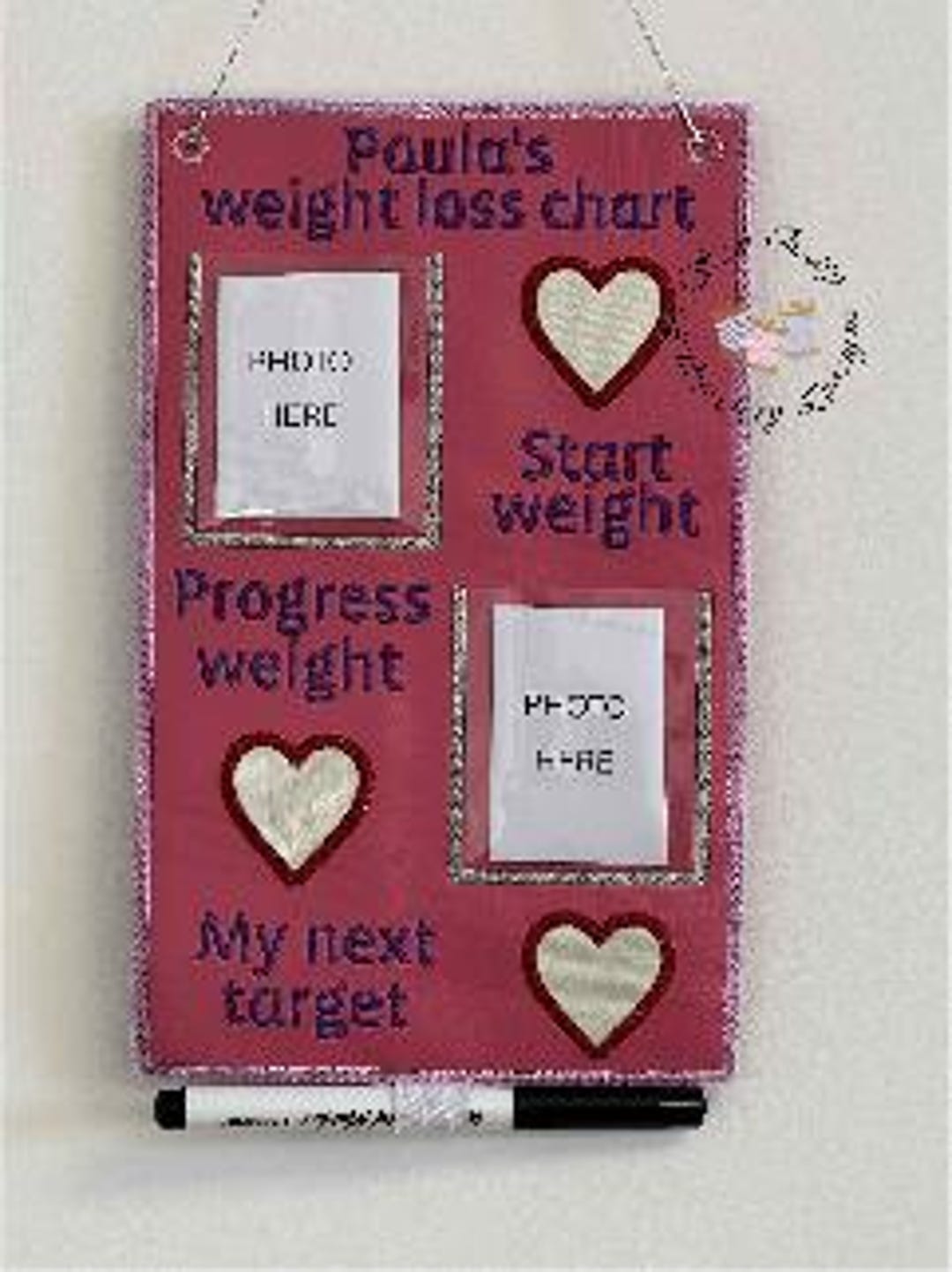 Weight Loss Chart With Pockets to Add Progress Photos, ITH Project 6 ...