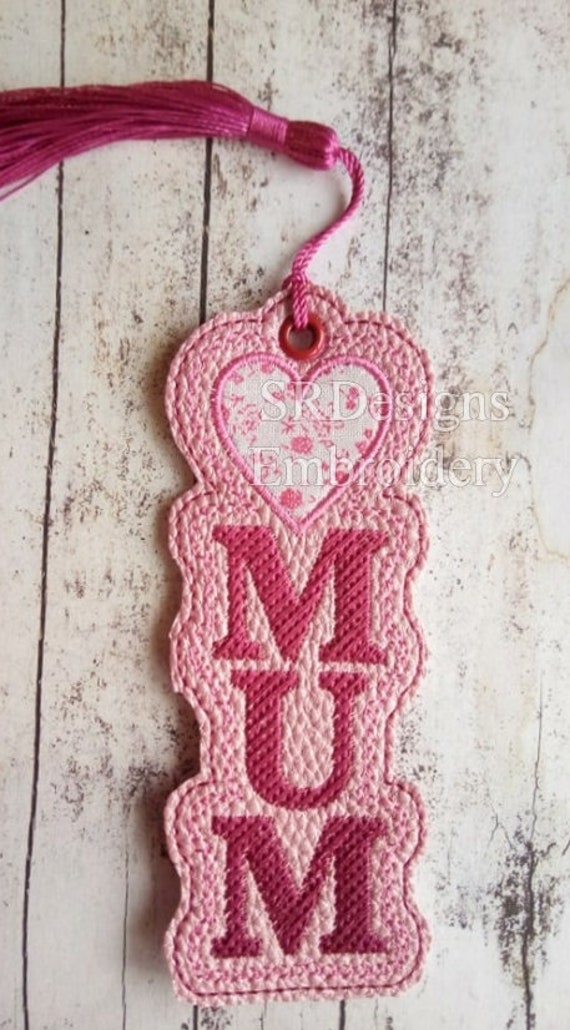 Mum Bookmark in the Hoop Embroidery Design 5x7 - Etsy