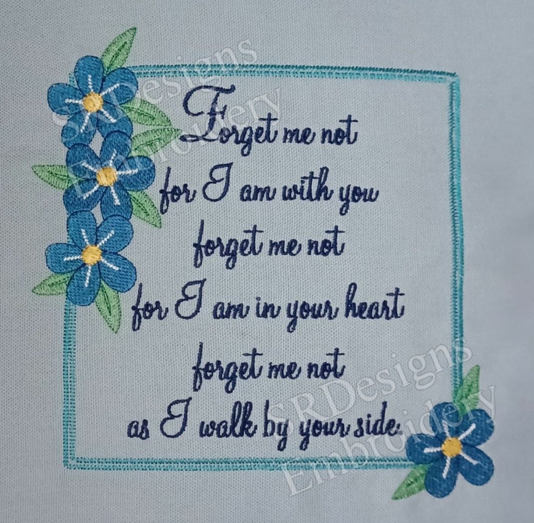 Forget Me Not Frame Sentiment, Sentiment in Floral Frame 8"x 8" in the ...