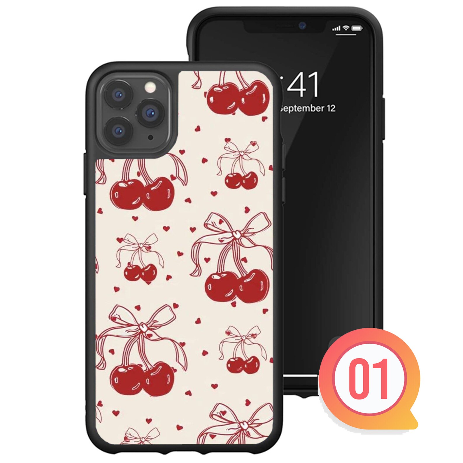 Cherry Coquette Aesthetic Phone Case for iPhone 15 Pro Max, 14 Plus, 13 ...