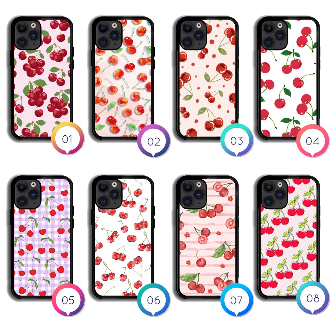 Cherry, Cartoon Cherry, Pink Cherries Phone Case Cover for iPhone 15 ...