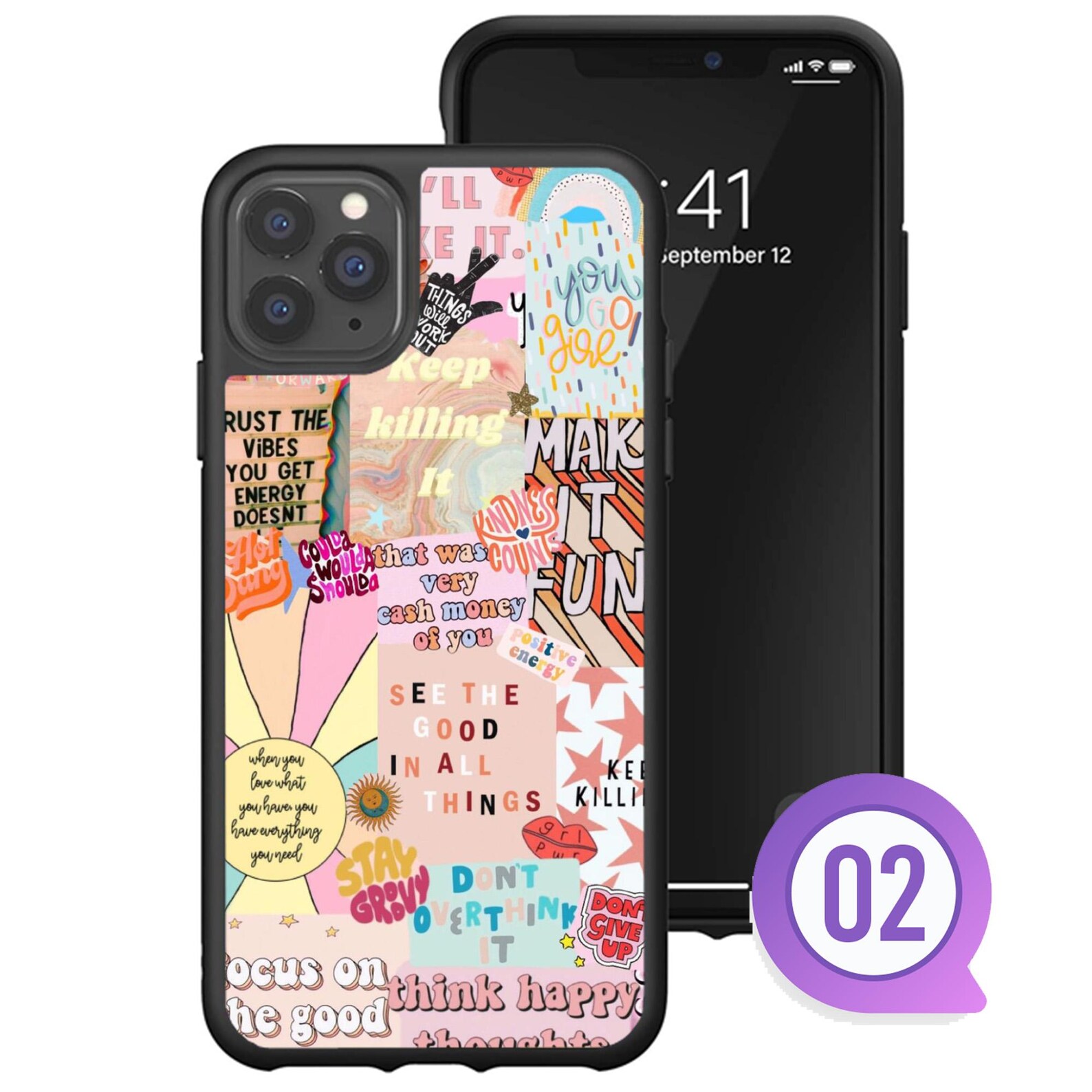 Self Care Affirmations Flowers Phone Case Fit for iPhone 15 Pro Max, 14 ...