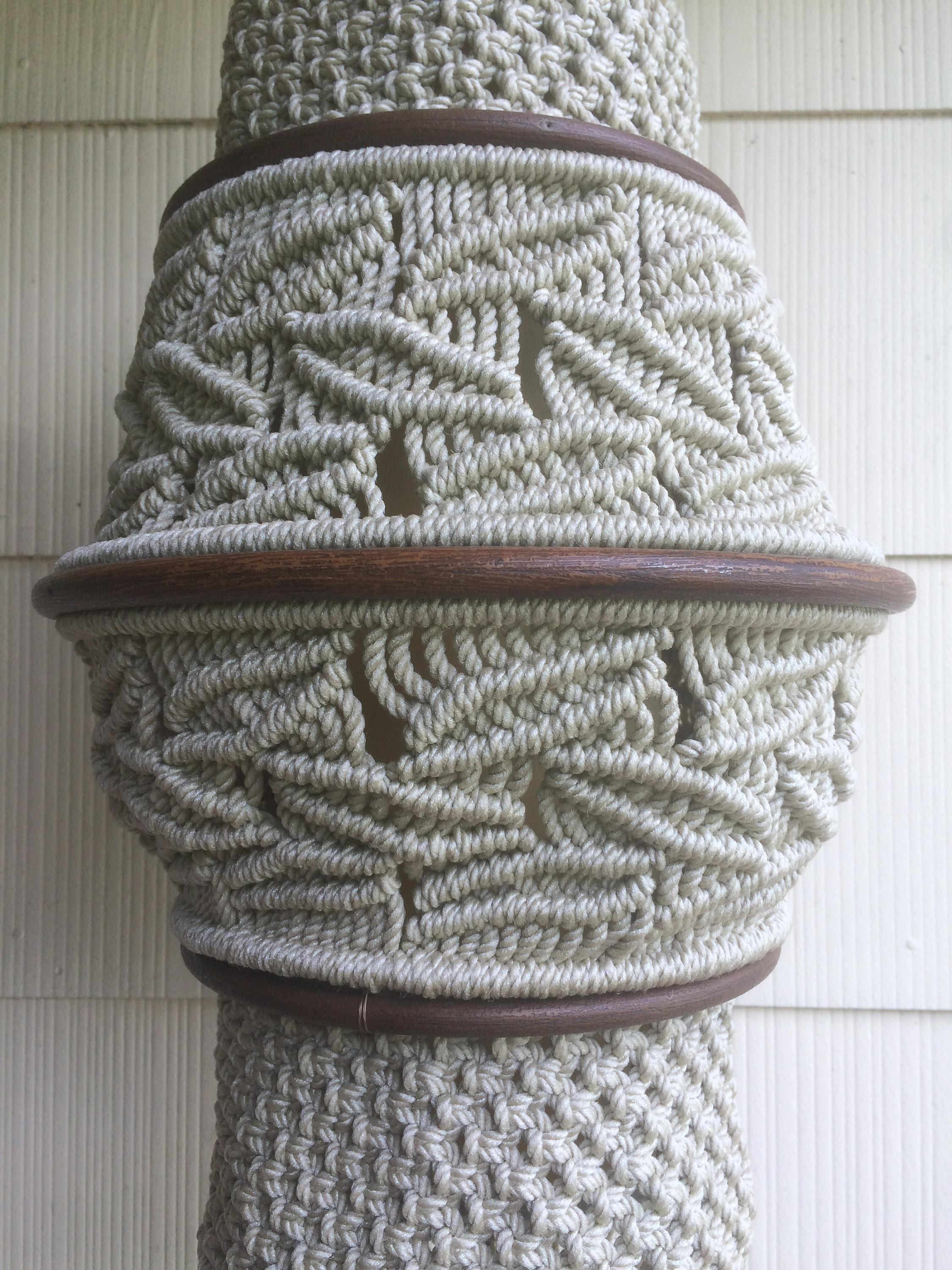 Retro 1970s Macrame Hanging Swag Lamp - Etsy