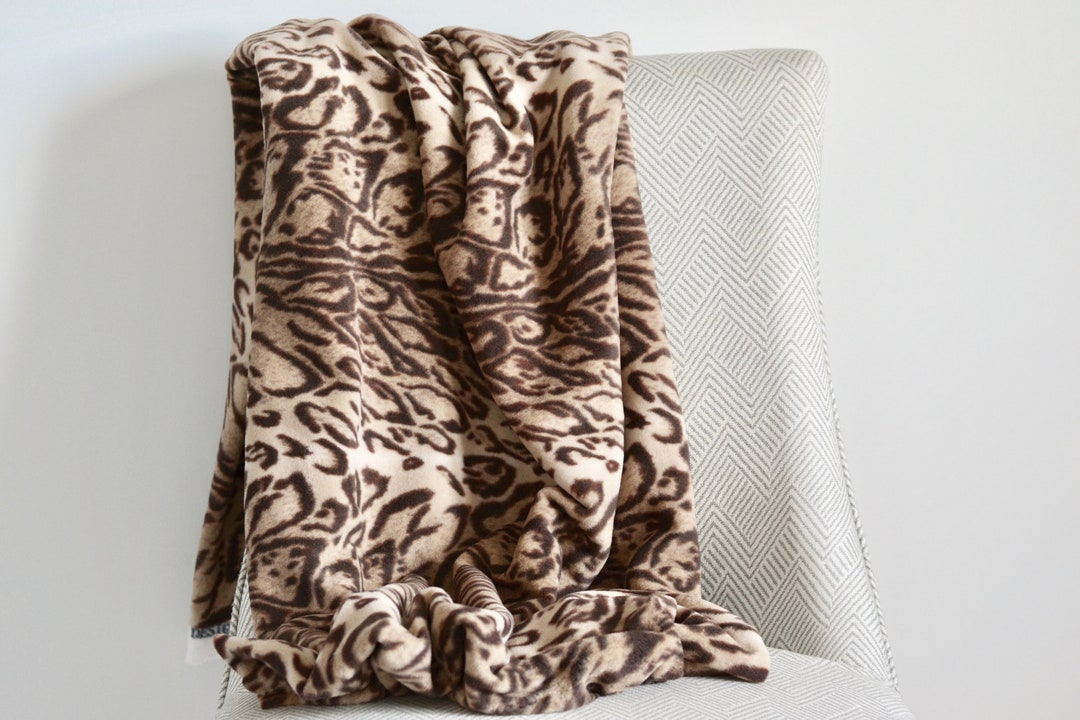 Brown Leopard Print Throw // Animal Print Throw Blanket // Luxe Fleece ...