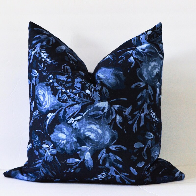 Dark Blue Pillow - Etsy