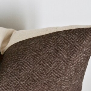 Brown Lumbar Pillow the Nito Pillow Cover Subtle Herringbone Diamond ...
