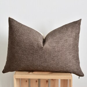 Brown Lumbar Pillow the Nito Pillow Cover Subtle Herringbone Diamond ...