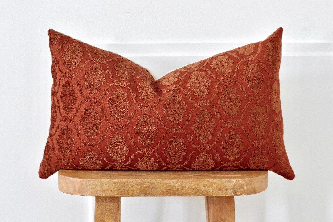 Rust Red Tapestry Pillow the Kathryn Pillow Cover Maroon Rust Red and ...