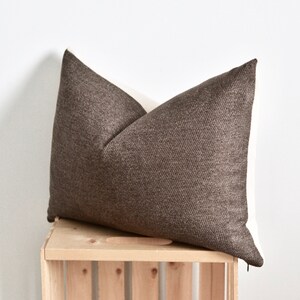 Brown Lumbar Pillow the Nito Pillow Cover Subtle Herringbone Diamond ...