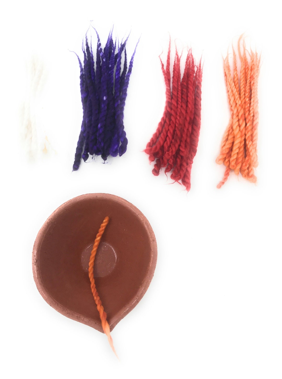 Colored Cotton Wicks 3 Inch Long 60pcs With Handmade Clay-mud Cotton ...