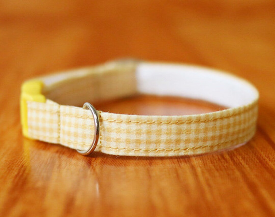Yellow Gingham Cat Collar , Yellow Grid Cat Collar, Yellow Cat Collar ...