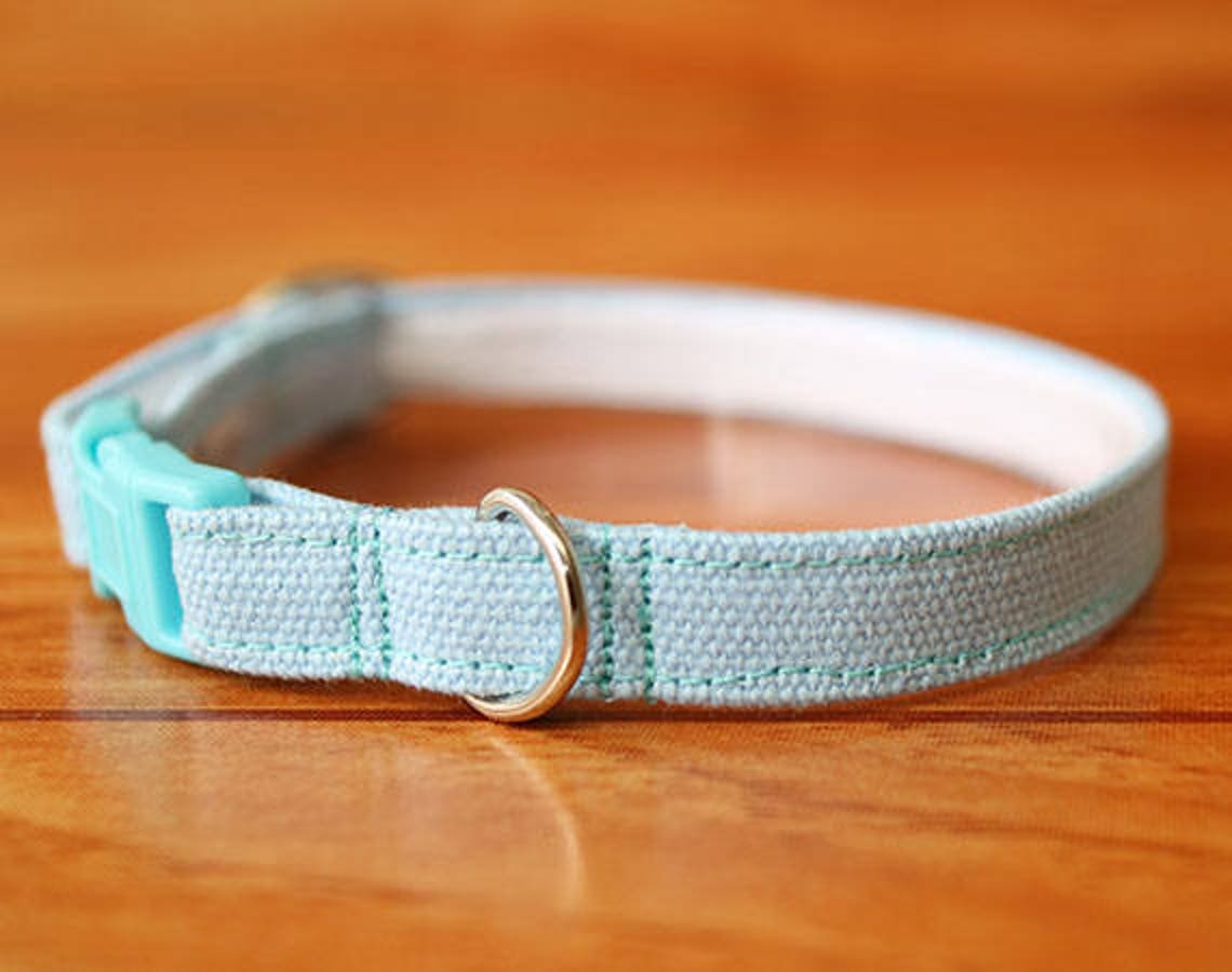 Minimal Light Blue Cat Collar Pastel Blue Cat Collar Chocky - Etsy