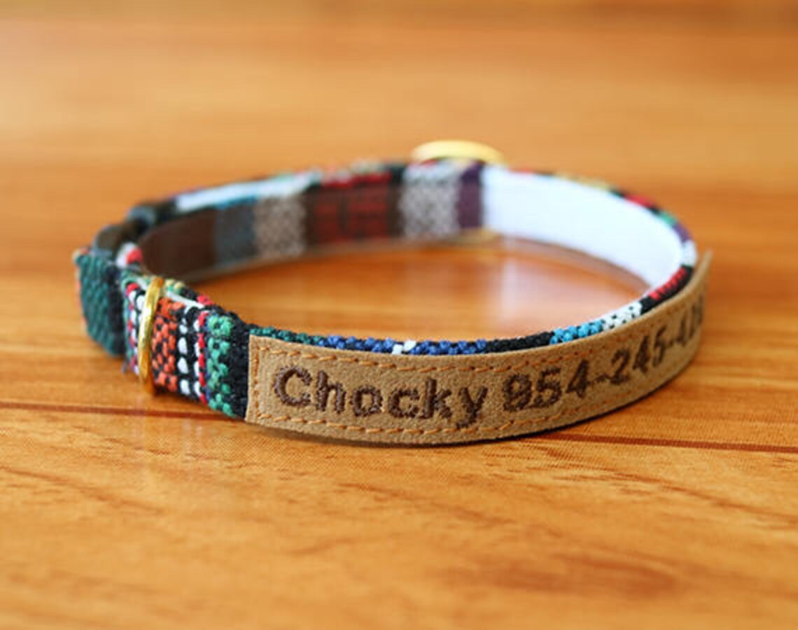 Stylish Hipster Cat Collar Personalized Chocky Personalized - Etsy