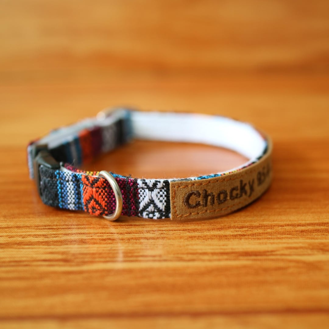 Personalized Aztec Cat Collar: Colorful Native Woven, Breakaway Buckle ...