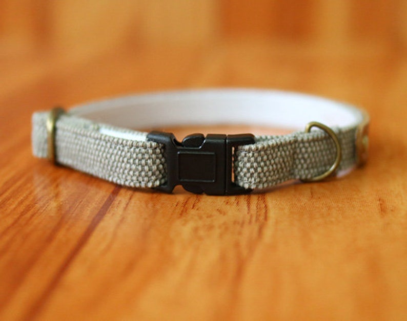Natural Grey Cat Collar Personalized Cat Collar Personalized - Etsy