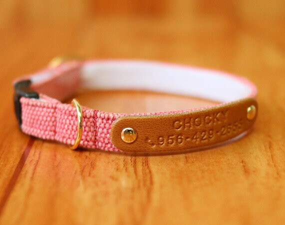 Personalized Earth Tone Red Cat Collar Natural Red Cat - Etsy