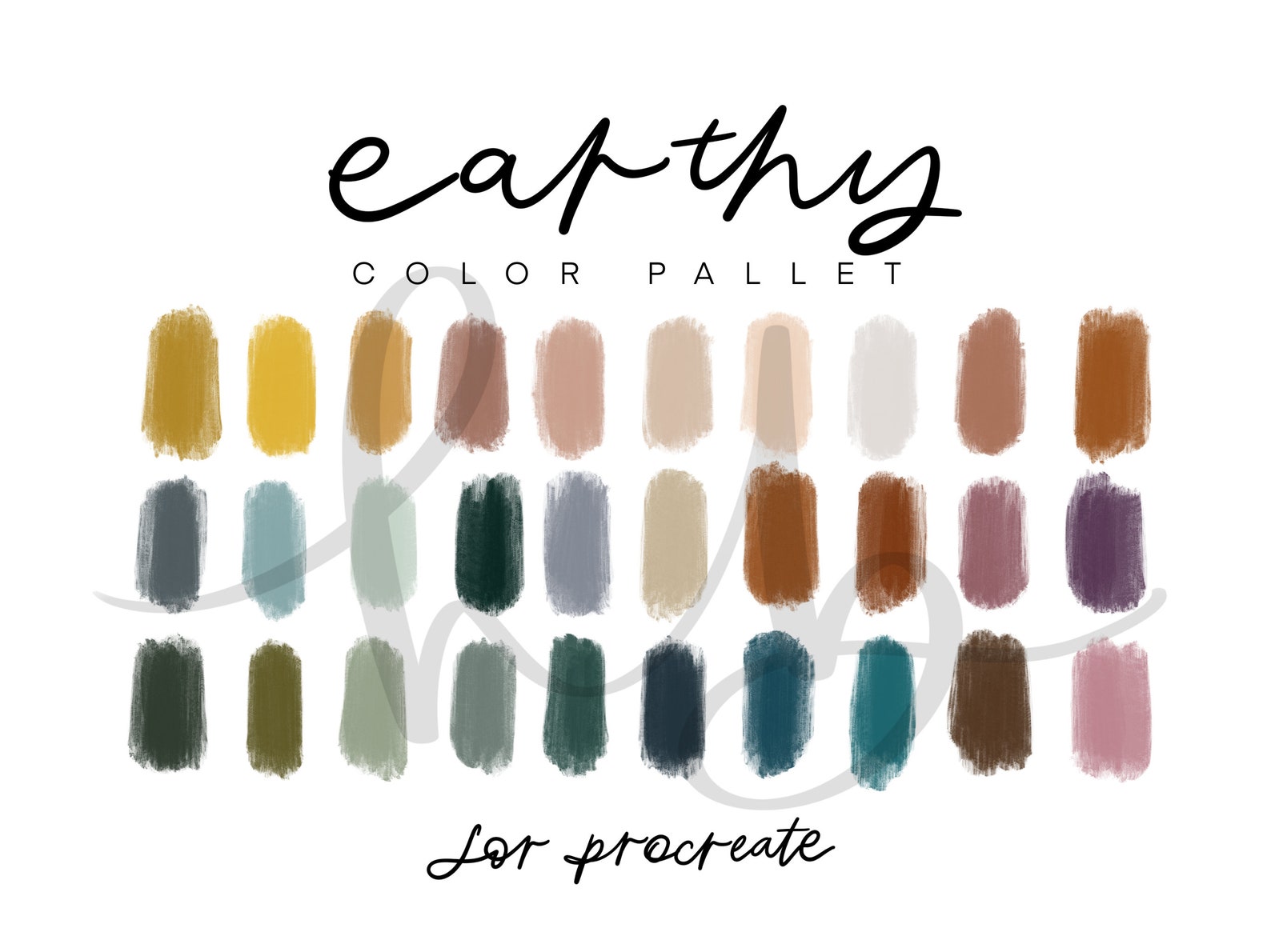 Earthy Procreate Color Palette - Etsy