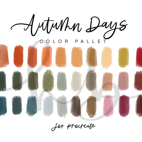 Autumn Procreate Color Palette Ipad Hex Code Fall Color - Etsy
