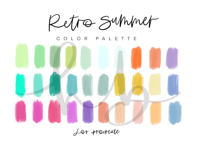 Retro Summer Procreate Color Palette Etsy