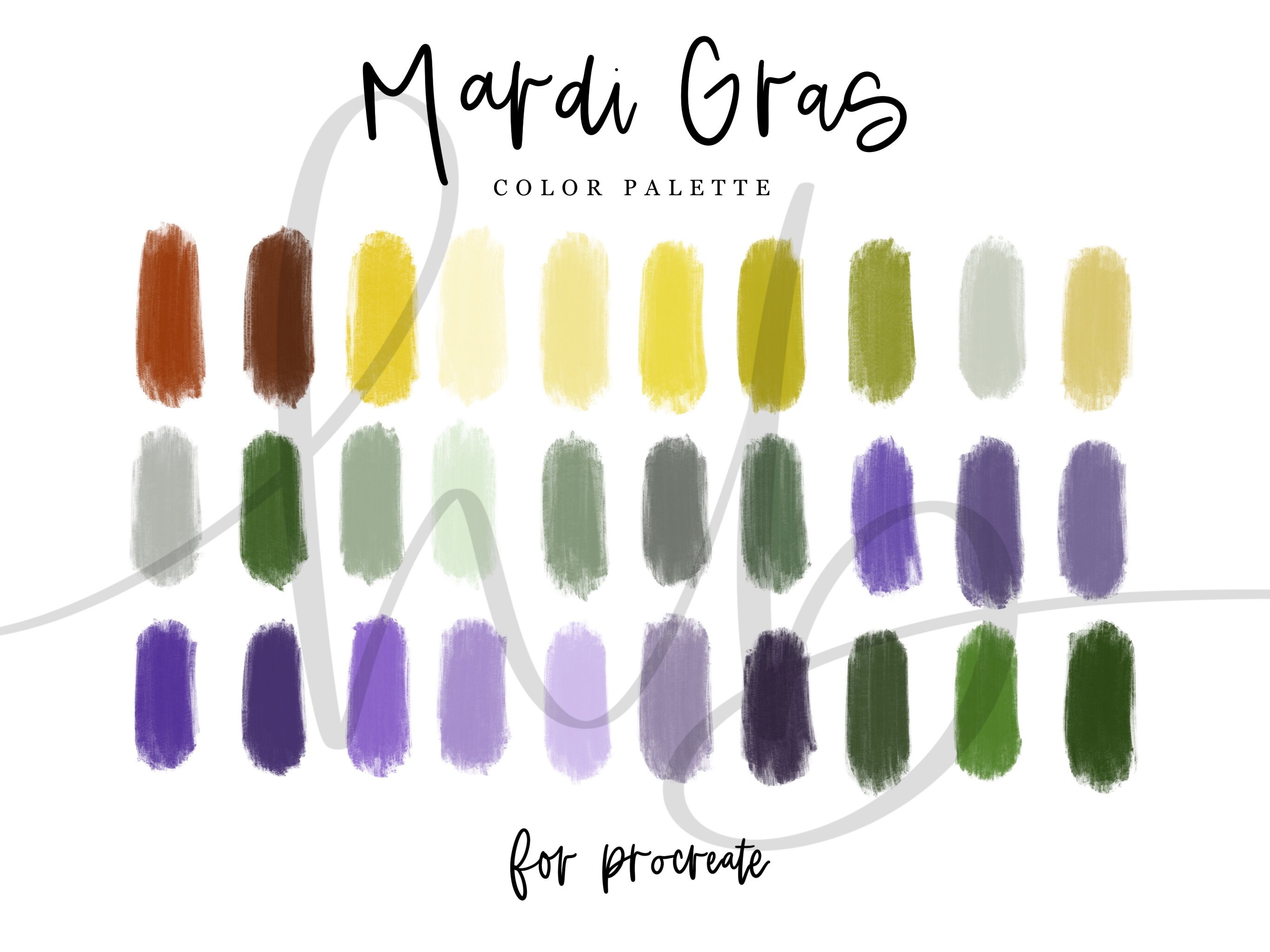 Mardi Gras Procreate Color Palette - Etsy UK
