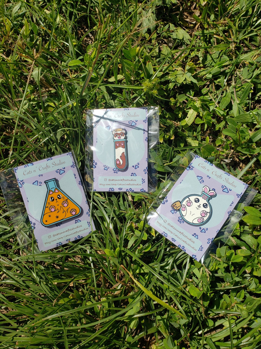 Cute Science Beaker Pets Bunny Cat Kitty Ferret Enamel Pins - Etsy