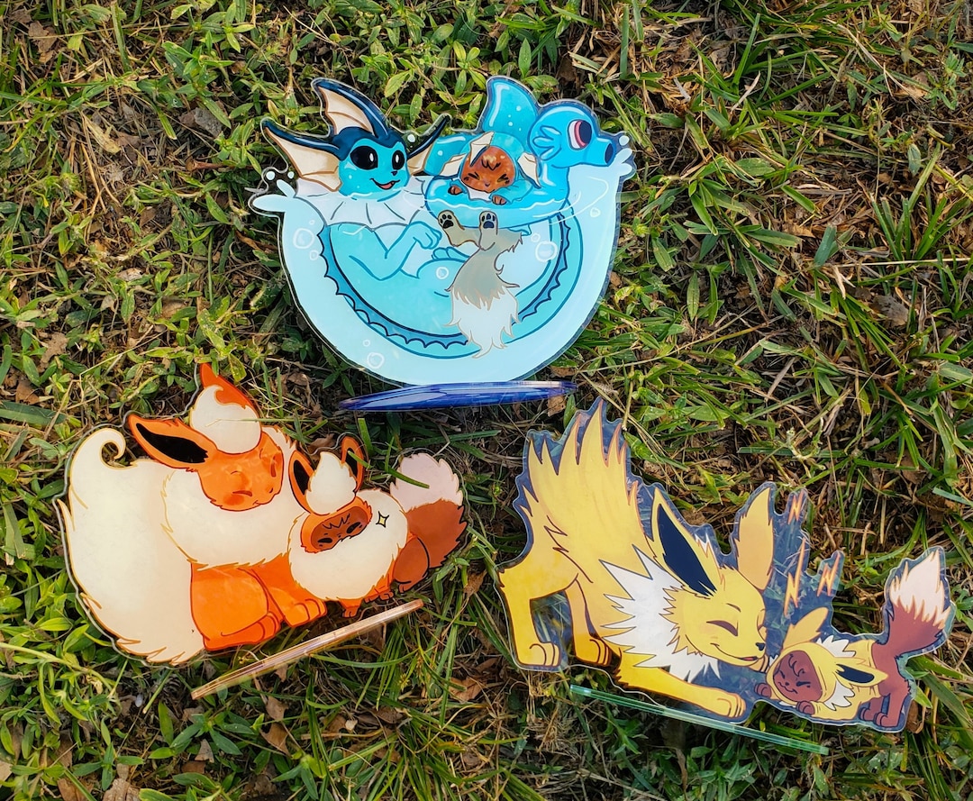 Eeveelutions Acrylic Standee Double Sided Shiny Forms Pokemon Jolteon Flareon Vaporeon - Etsy