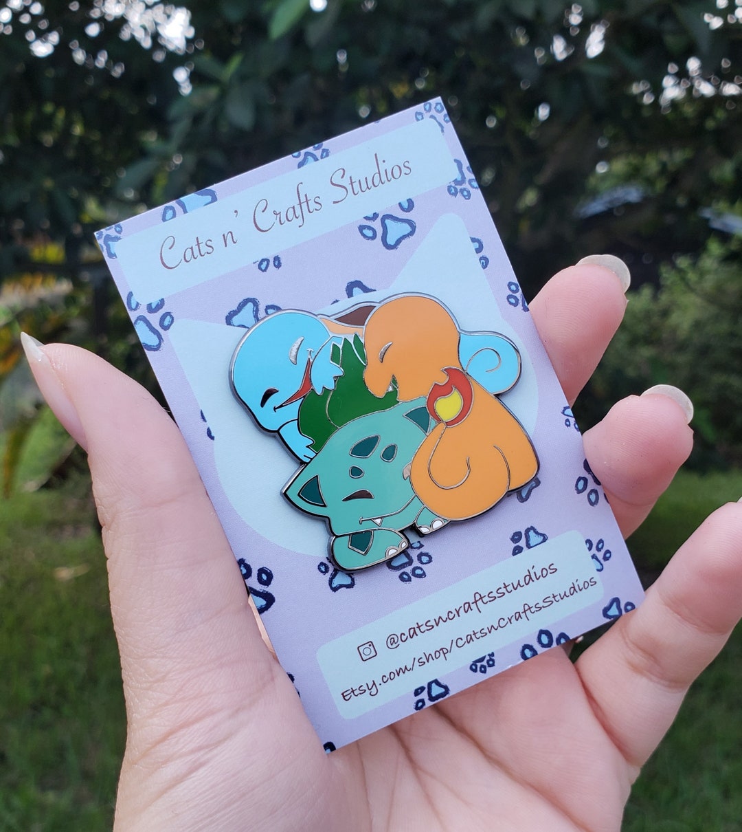 Bulbasaur Charmander Squirtle Red and Blue Starters Enamel Pin Pokemon ...