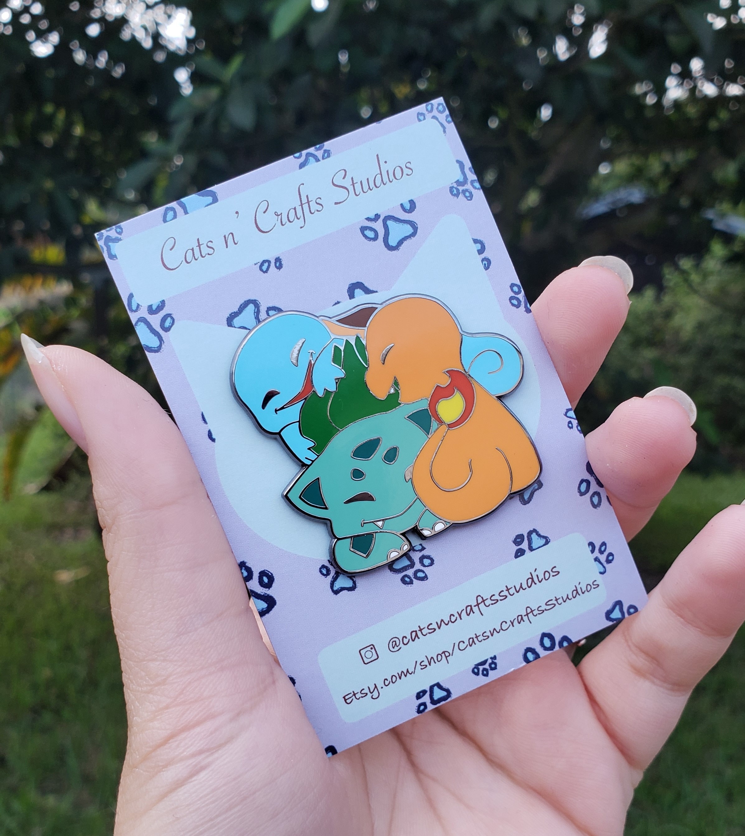 Bulbasaur Charmander Squirtle Red and Blue Starters Enamel Pin Pokemon ...