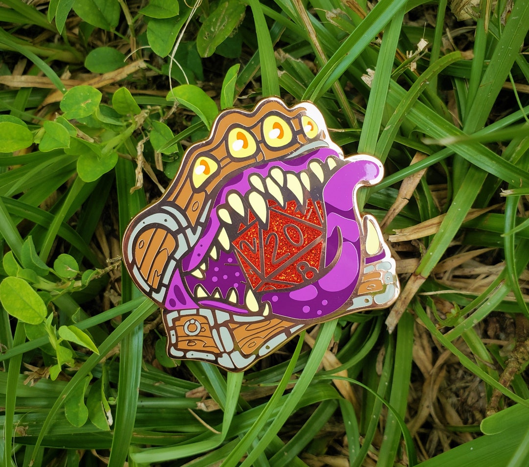 Mimic Chest Monster Creature Dnd Glitter Hard Enamel Pin in Red OR Blue ...