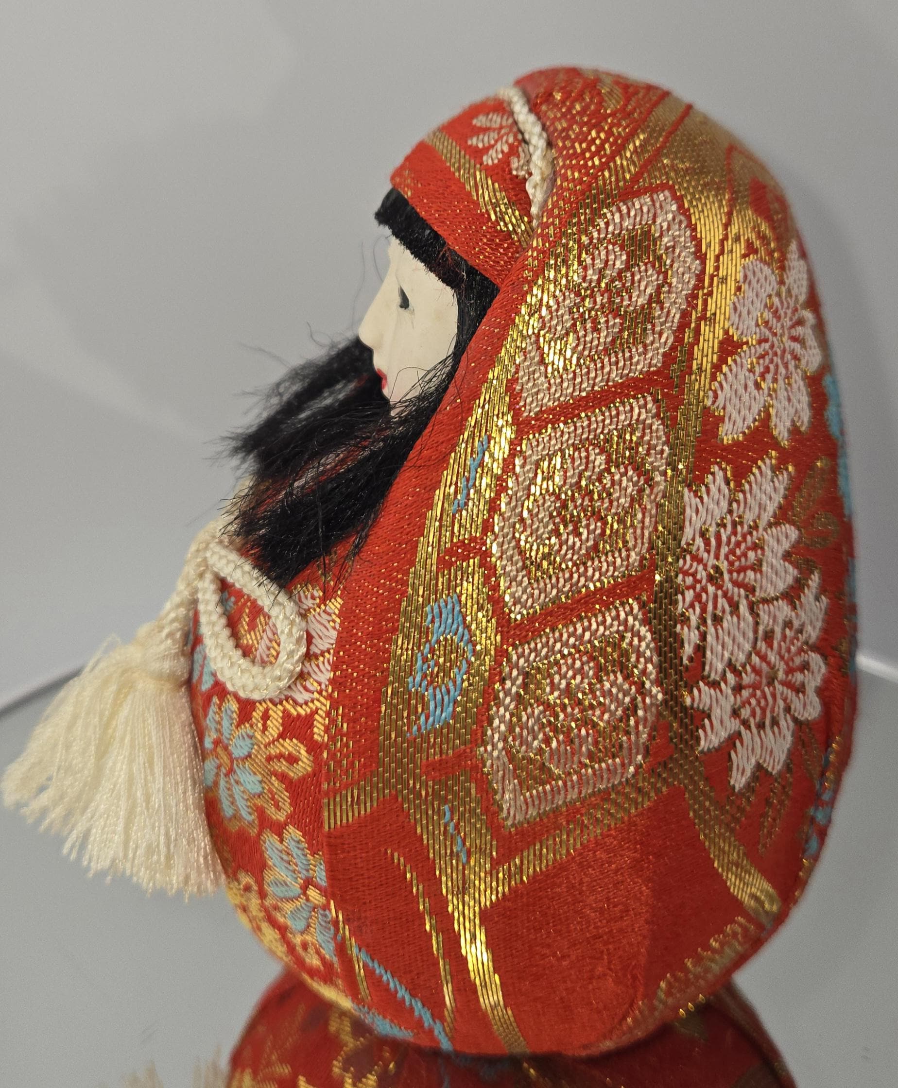Vintage Daruma Doll: Japanese Roly Poly With Red Kimono - Etsy