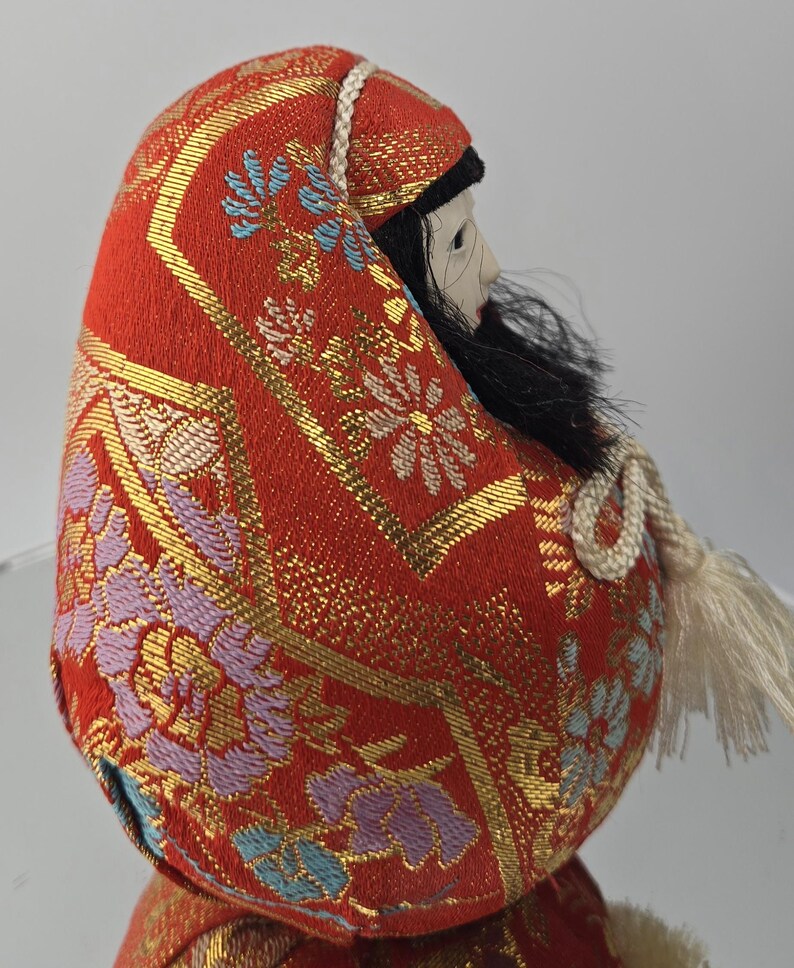 Vintage Daruma Doll: Japanese Roly Poly With Red Kimono - Etsy
